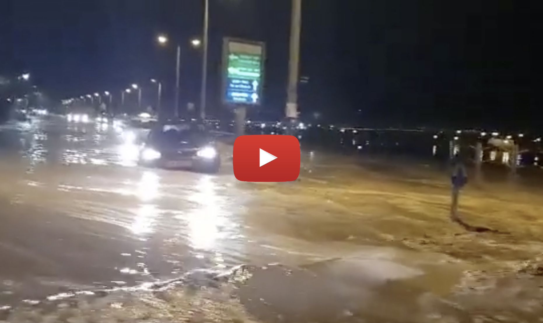 Heavy Floods in Eilat from Israel's First Rainfall - Rain