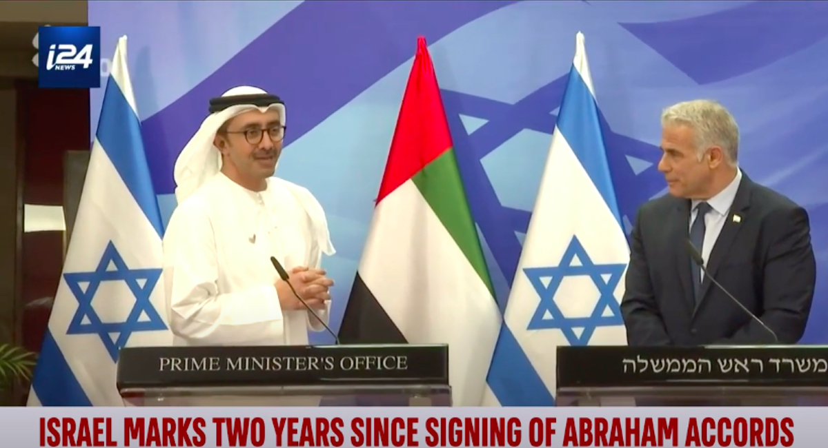 Lapid marks 2-year anniversary of Abraham Accords with UAE foreign ...